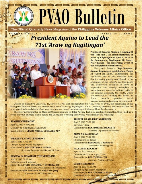 PVAO Bulletin - Philippine Veterans Affairs Office