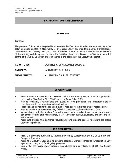 Sous Chef - Home