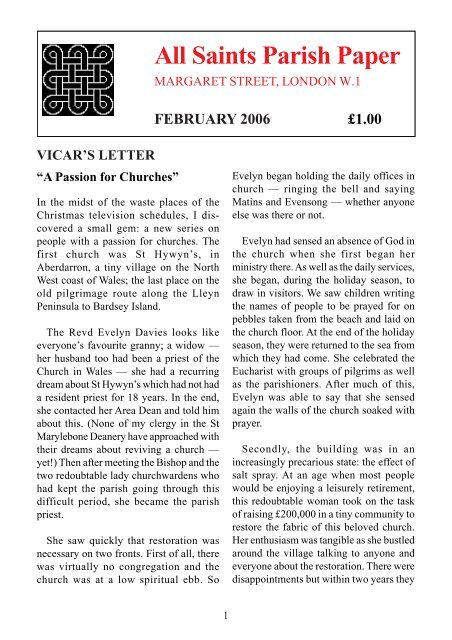Saints Parish Paper - All Saints Margaret Street