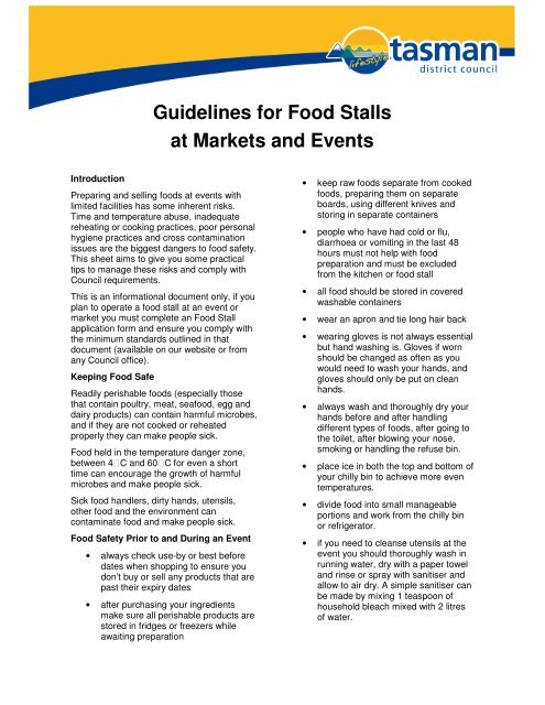 Guidelines for Food Stalls at Markets and Events - richmondpark.org ...