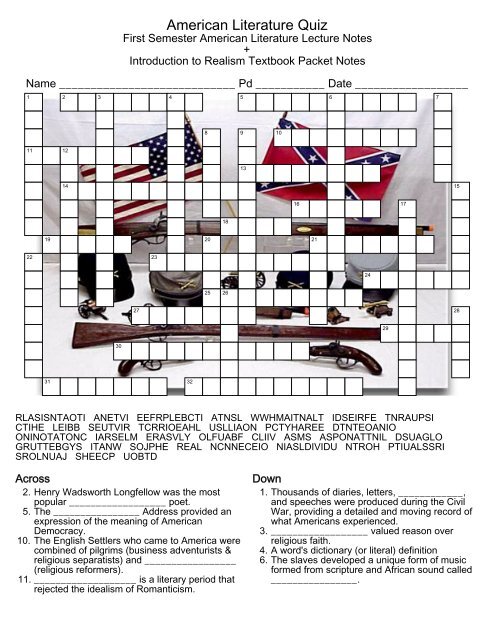 American Literature Quiz - Borah High School