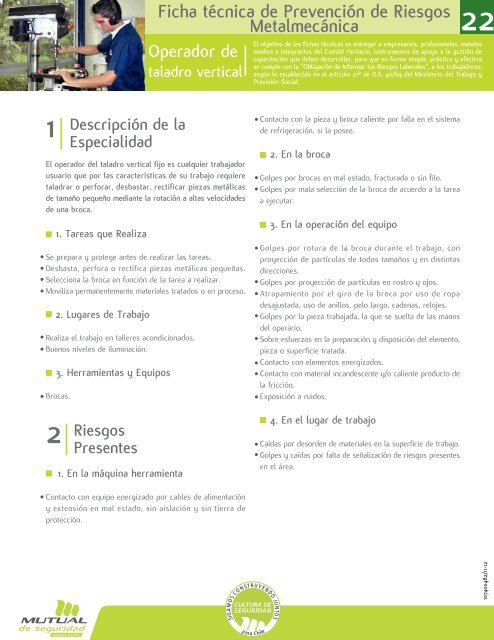 Ficha tÃ©cnica de PrevenciÃ³n de Riesgos MetalmecÃ¡nica - Mutual de ...