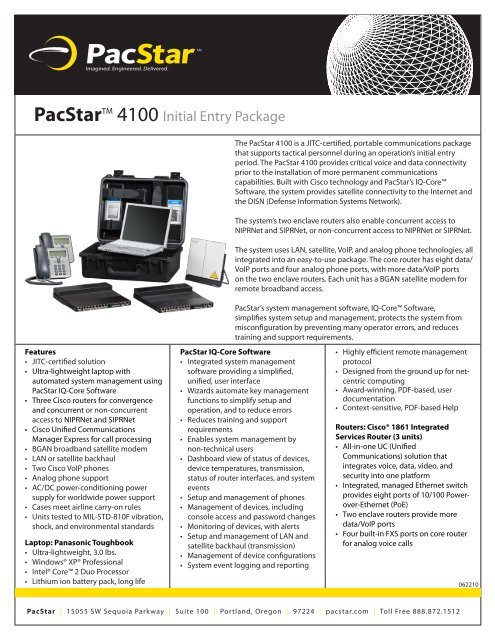 PacStar 4100 Brochure - Tampa Microwave