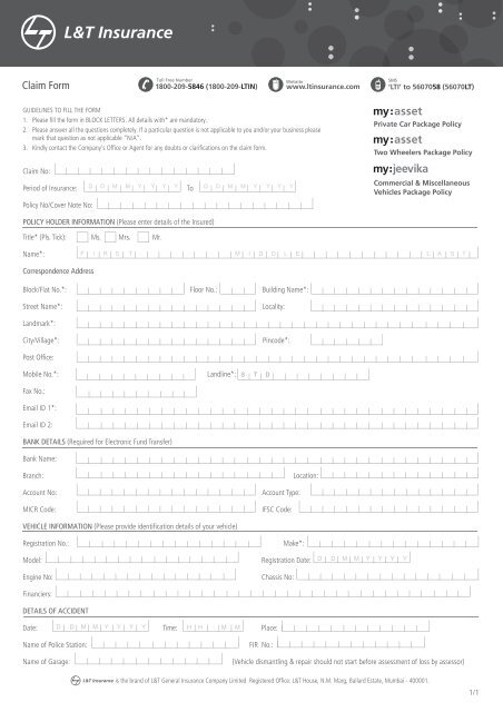 L&T claim form.pdf - Windshield Experts