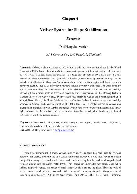 Vetiver System for Slope Stabilization - Reviewer - Pacific Rim ...