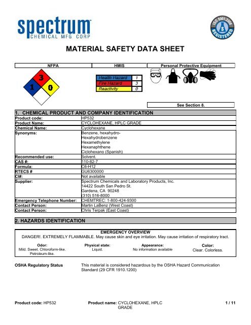 Spectrum Chemicals Laboratory Products