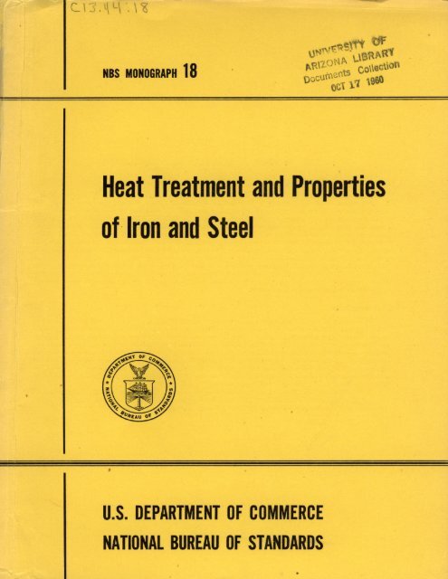 Heat Treatment and Properties of Iron and Steel