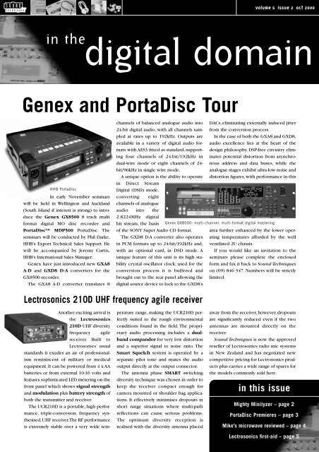 Genex and PortaDisc Tour - Sound Techniques