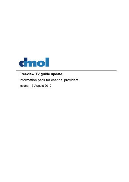 Freeview TV guide update Information pack for channel ... - Digital UK