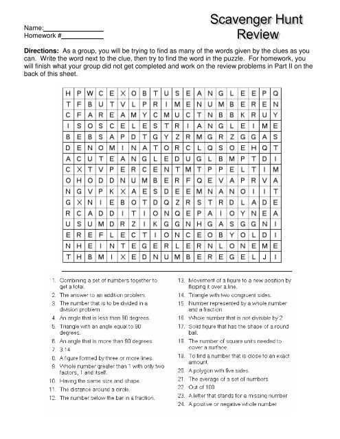 Scavenger Hunt Review