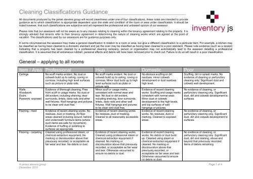 Cleaning Classifications Guidance______________________________