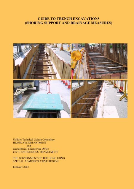 GUIDE TO TRENCH EXCAVATIONS - Hong Kong Slope Safety