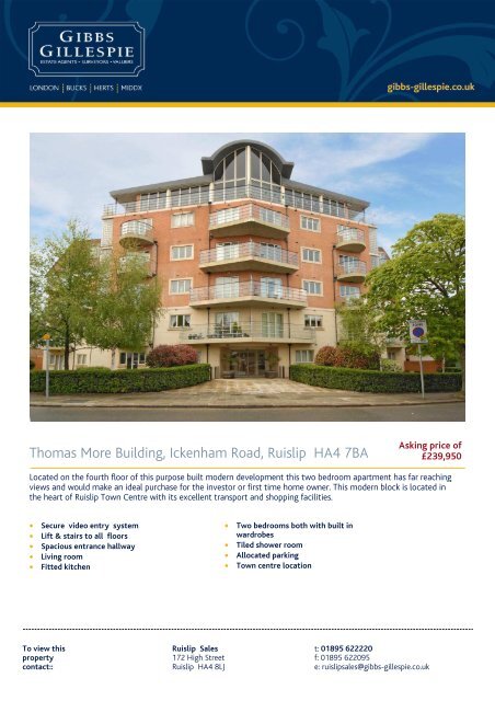 Thomas More Building, Ickenham Road, Ruislip HA4 ... - Waidev8.com