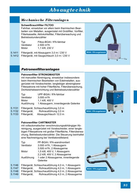 Absaugtechnik - EPA - Schweisstechnik GmbH