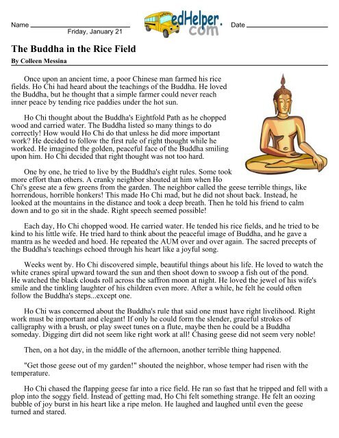 world religions reading comprehension: INTERMEDIATE