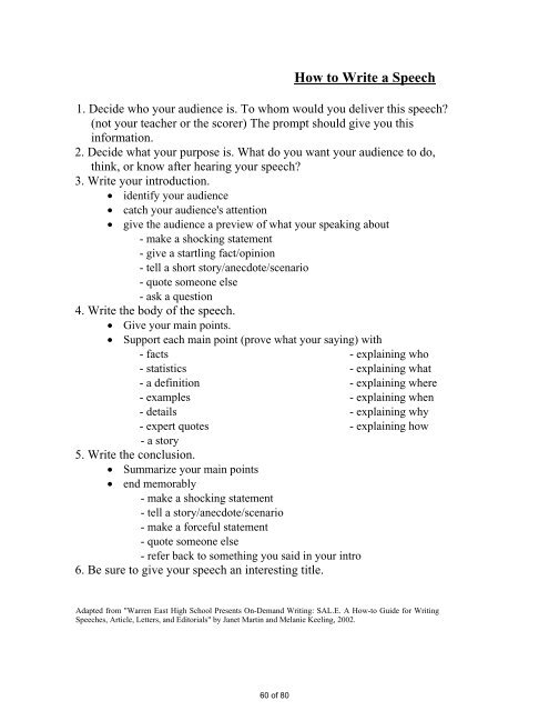 How to Write a Speech - Apollo High School