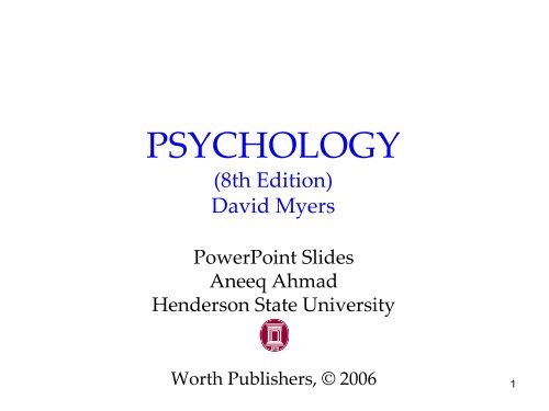PSYCHOLOGY (8th Edition) David Myers - Miller Psych AP