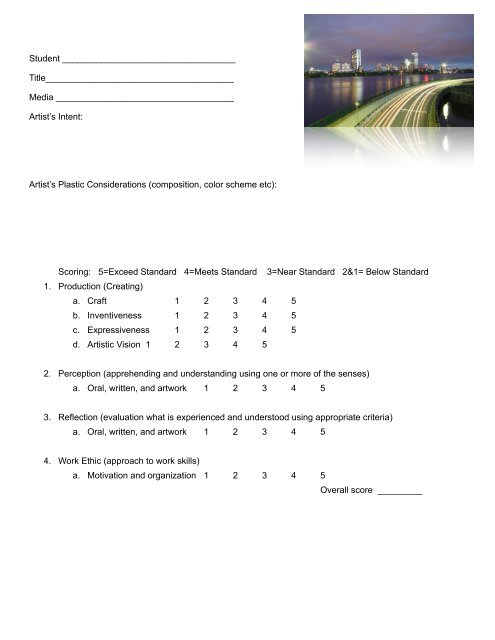 Photography Critique Sheet - Caea.net