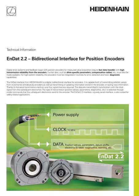 EnDat 2.2 â Bidirectional Interface for Position Encoders - Heidenhain