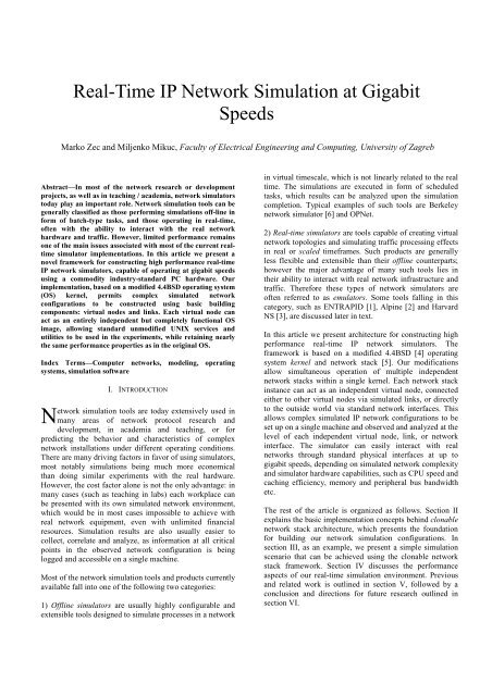 Real-Time IP Network Simulation at Gigabit Speeds