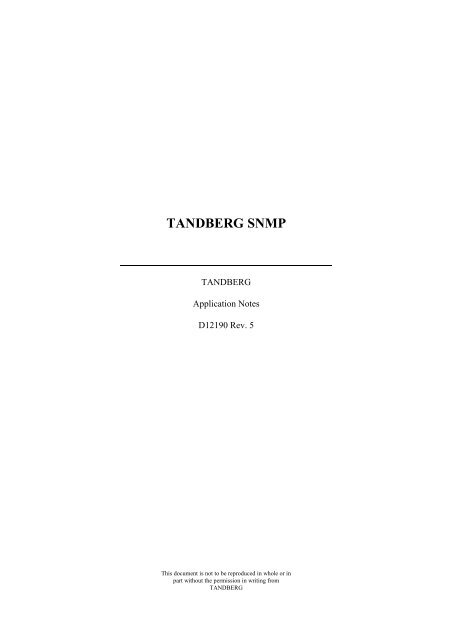 TANDBERG SNMP - Zenoss Community