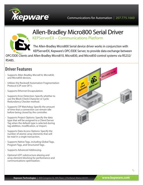 Allen-Bradley Micro800 Serial Driver - Kepware Technologies