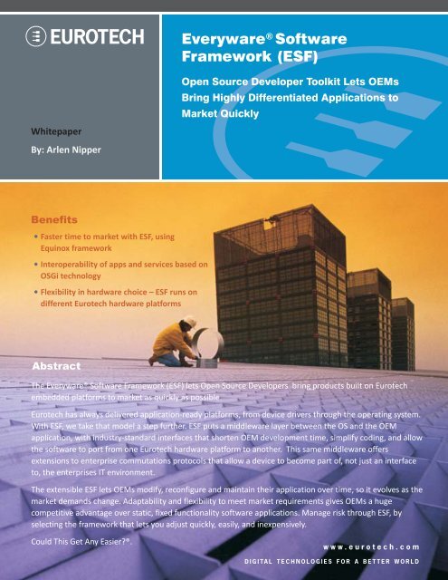 Everyware Software Framework (ESF) - Eurotech Everyware Software Framework (ESF) - Eurotech