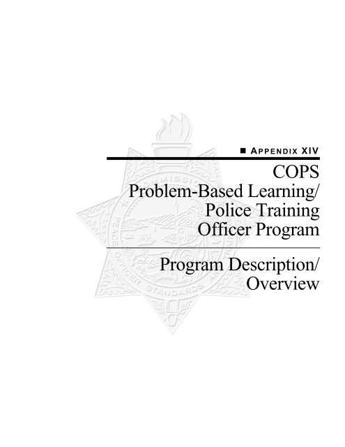 COPS Problem-Based Learning/ Police Training Officer Program ...