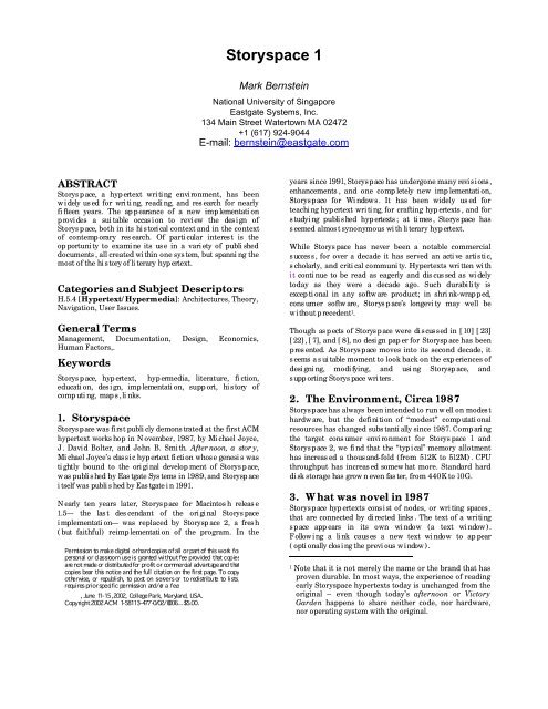 Storyspace 1 - Mark Bernstein