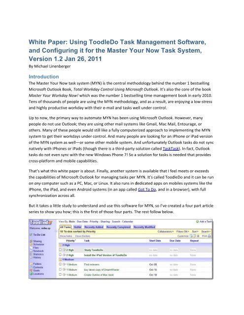 White Paper - Michael Linenberger