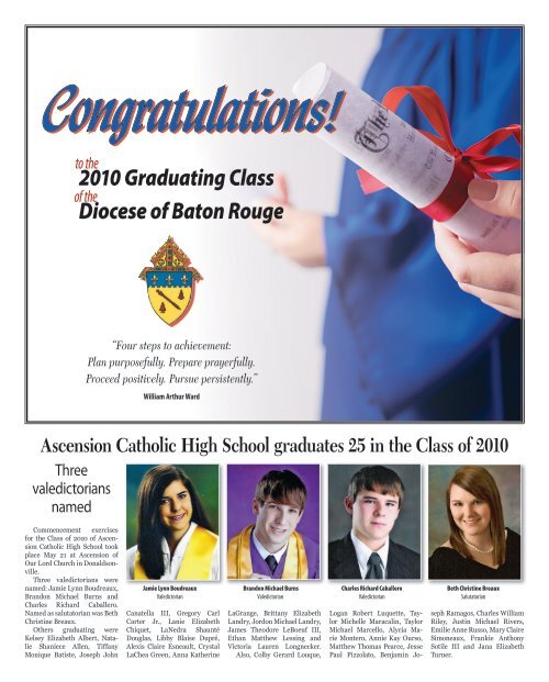 2010 Graduating Class Diocese of Baton Rouge - The Catholic ...