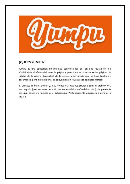¿QUÉ ES YUMPU?