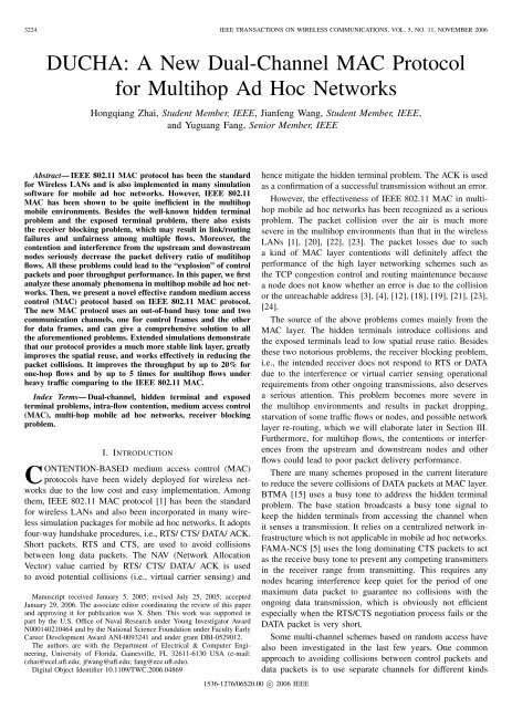 A New Dual-Channel MAC Protocol for Multihop Ad Hoc Networks