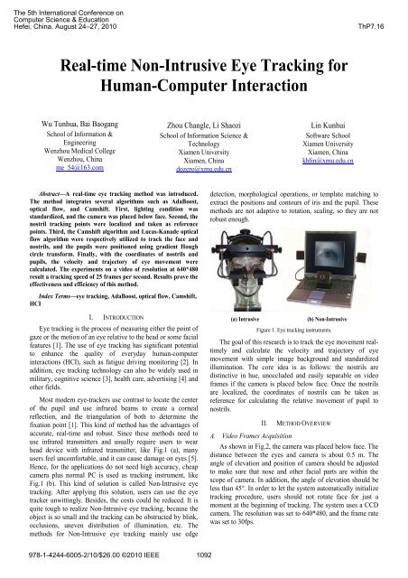 Real Time Non Intrusive Eye Tracking For Human Computer Interaction