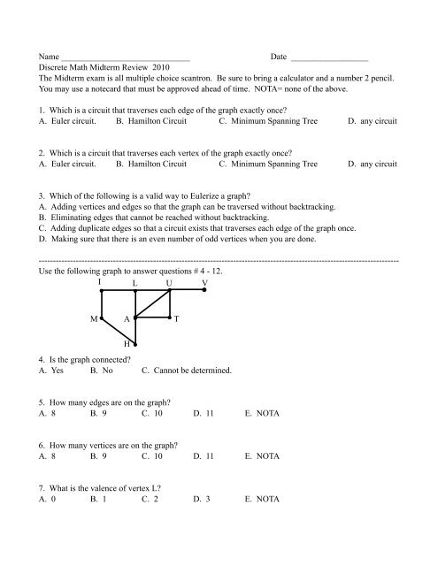 Midterm Review Packet