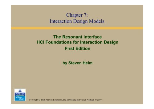 Chapter 7: Interaction Design Models