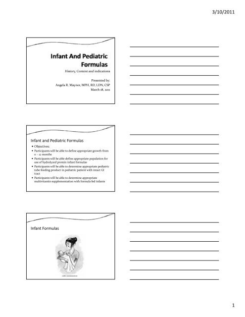 Infant and Pediatric Formulas Infant Formulas - PPAG