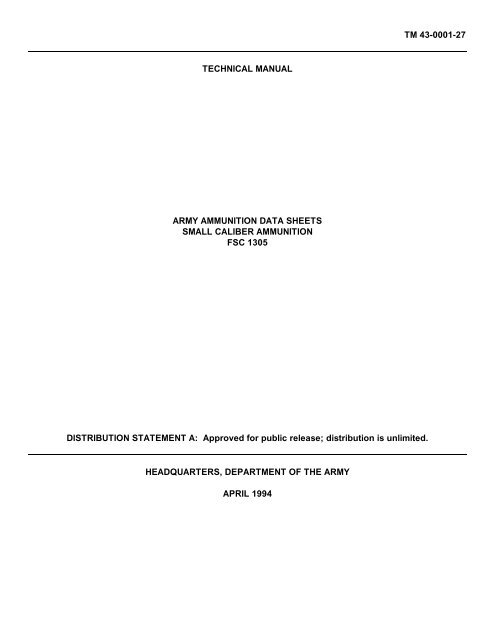 TM 43-0001-27 TECHNICAL MANUAL ARMY ... - CIE Hub