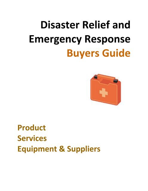Disaster Relief and Emergency Response Buyers Guide