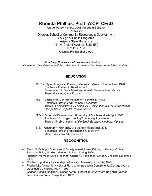 CV - Arizona State University