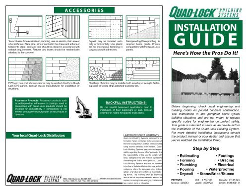Quad-Lock Installation Guide - Quad-Lock Building Systems