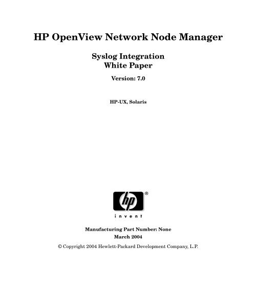 HP OpenView Network Node Manager