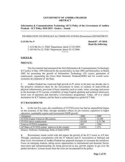 Page 1 of 29 GOVERNMENT OF ANDHRA PRADESH ... - AP Online