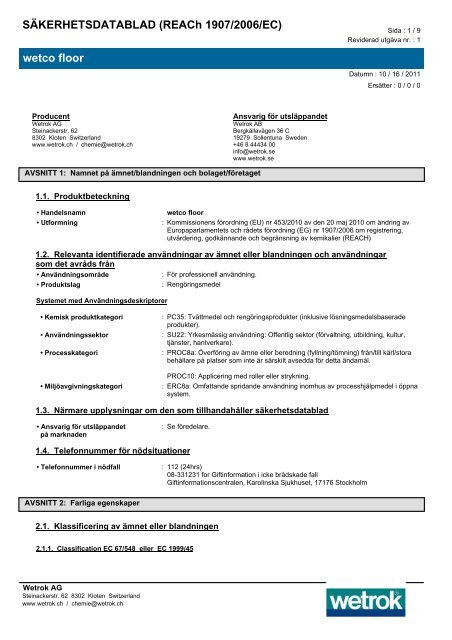 Wetco floor - Wetrok