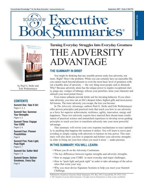 The Adversity Advantage - ABP Corp.
