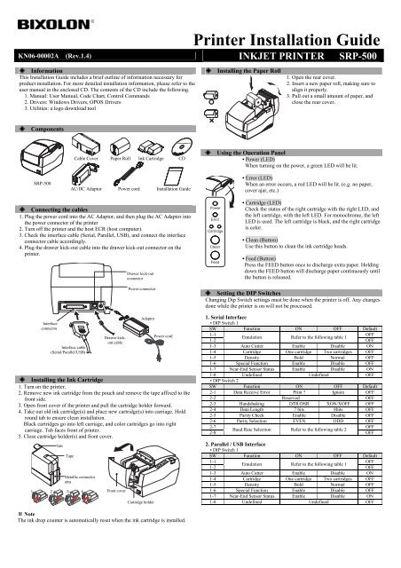 Printer Installation Guide - BIXOLON