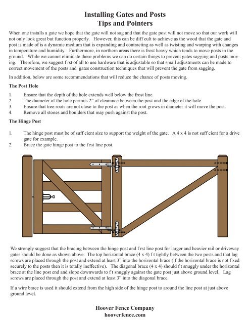 Installing Gates and Posts Tips and Pointers - Hoover Fence