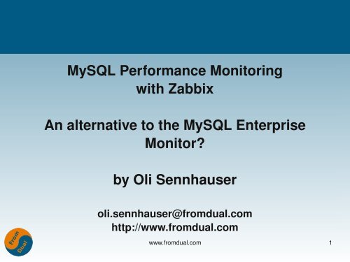Mysql Performance Monitoring With Zabbix An Fromdual