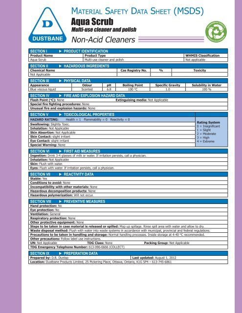Aqua Scrub - Dustbane Products Limited