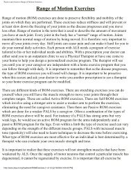 Self-Range of Motion Exercises for Shoulders, Arms, Wrists, Fingers